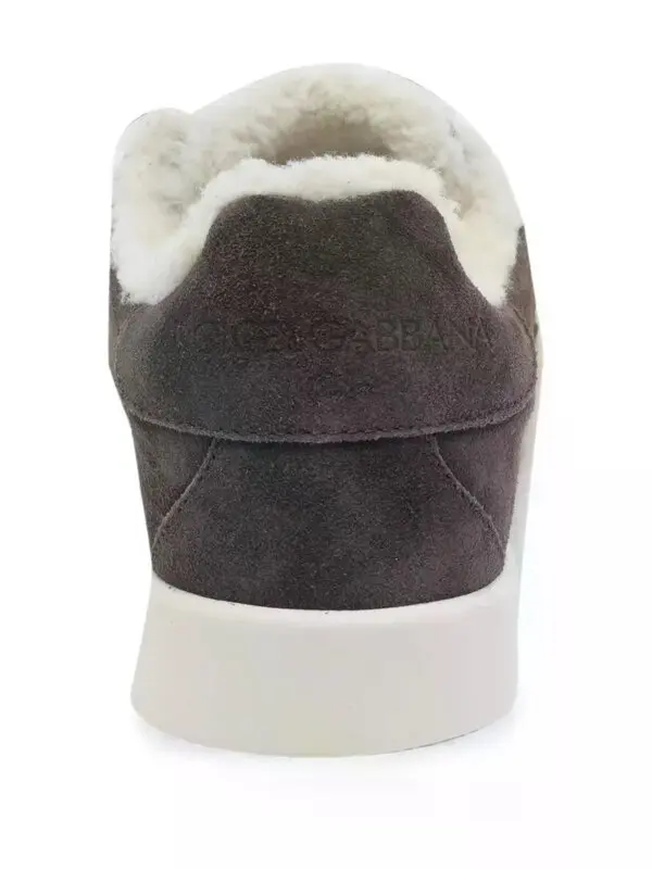 Dolce & Gabbana Dg Logo Shearling-trim Sneakers