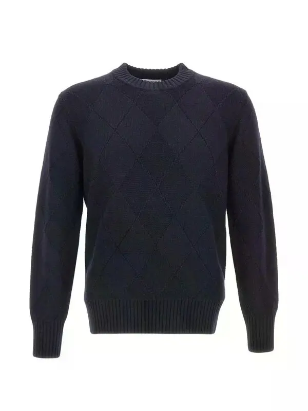 KANGRA Diamond-knit Virgin-wool Sweater - Blue
