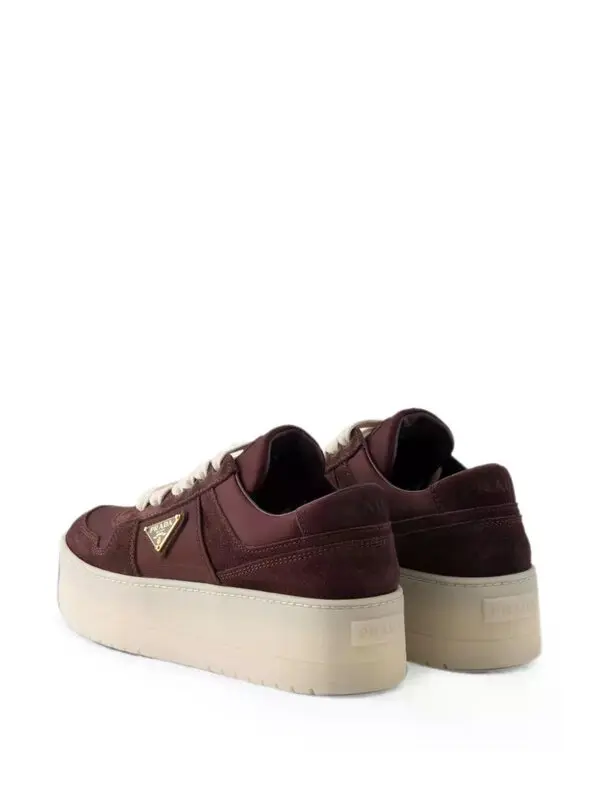 Prada Downtown Bold Re-nylon And Suede Sneakers - Red