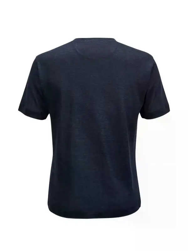 Eleventy Layered-neck Linen T-shirt