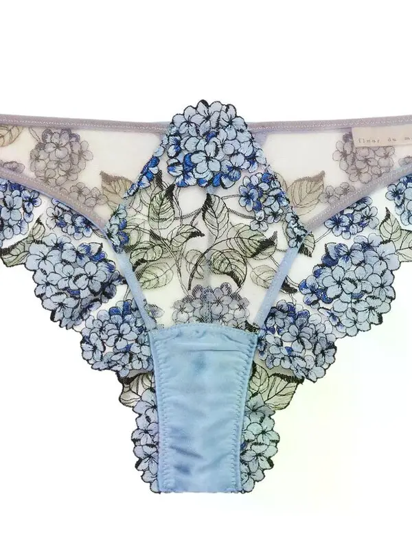FLEUR DU MAL Hydrangea Embroidered Briefs