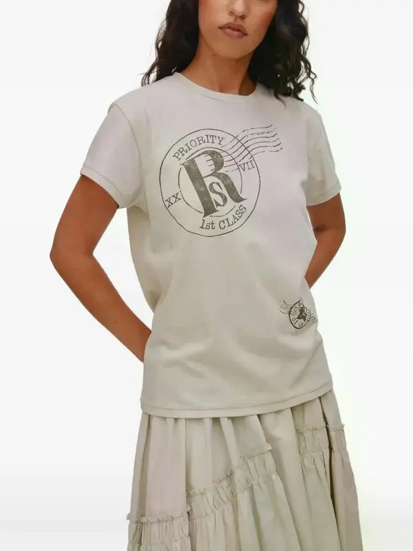 RABENS SALONER Logo-print Crew-neck T-shirt