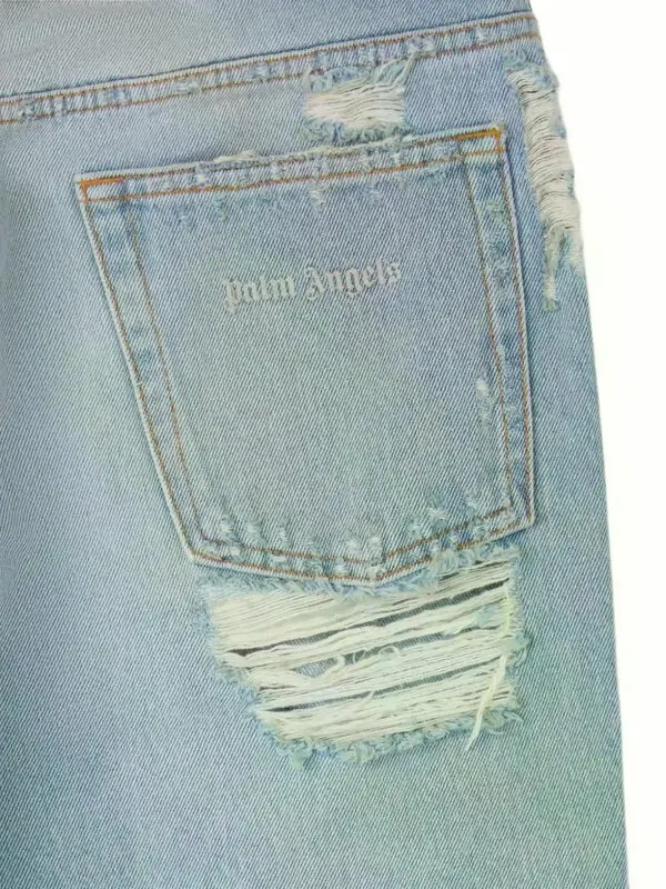 Palm Angels Distressed Patchwork Jeans