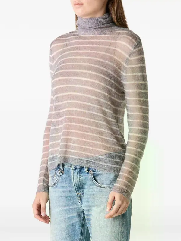R13 Striped Turtleneck Top