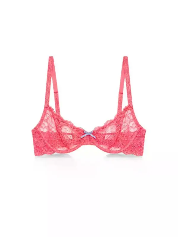 FLEUR DU MAL Bianca Lace Balconette Bra - Pink