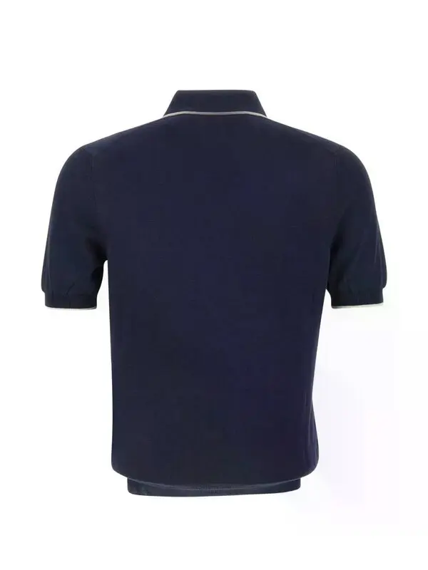 GRAN SASSO Contrasting-trim Cotton Polo Shirt