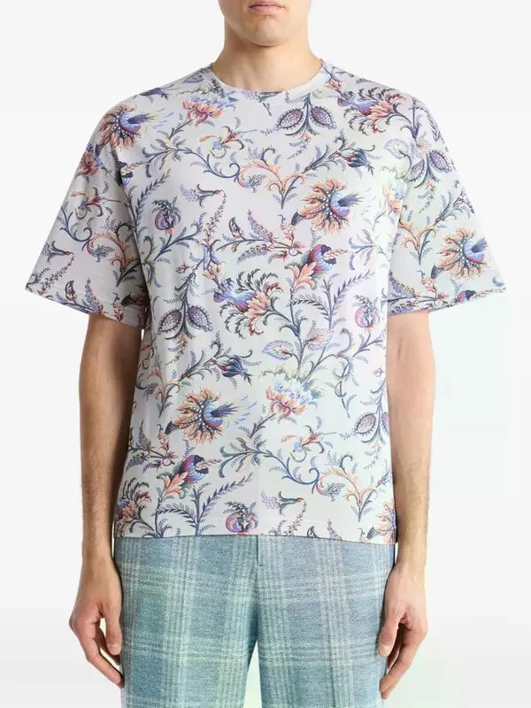 Etro Floral-motif Cotton T-shirt
