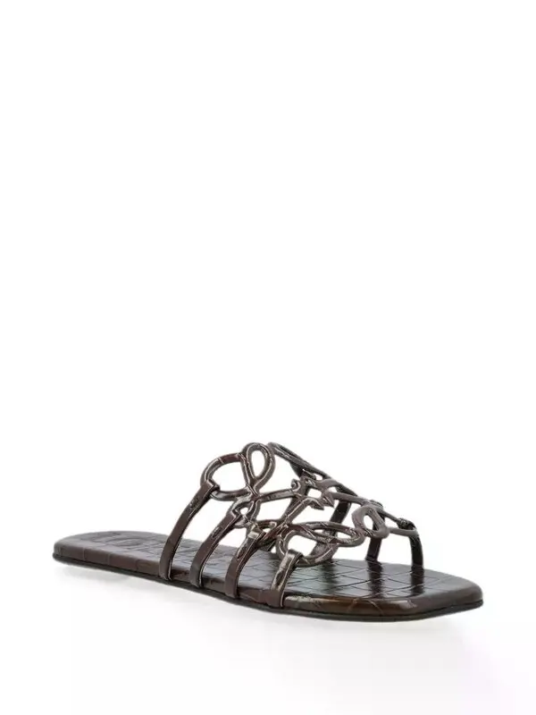 Loewe Petal Anagram Crocodile-effect Sandals