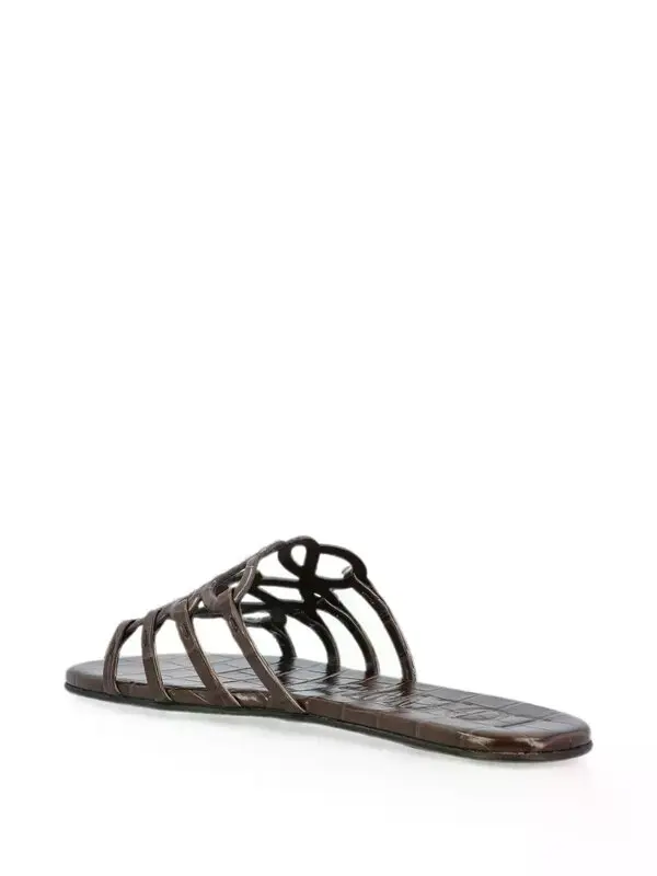 Loewe Petal Anagram Crocodile-effect Sandals