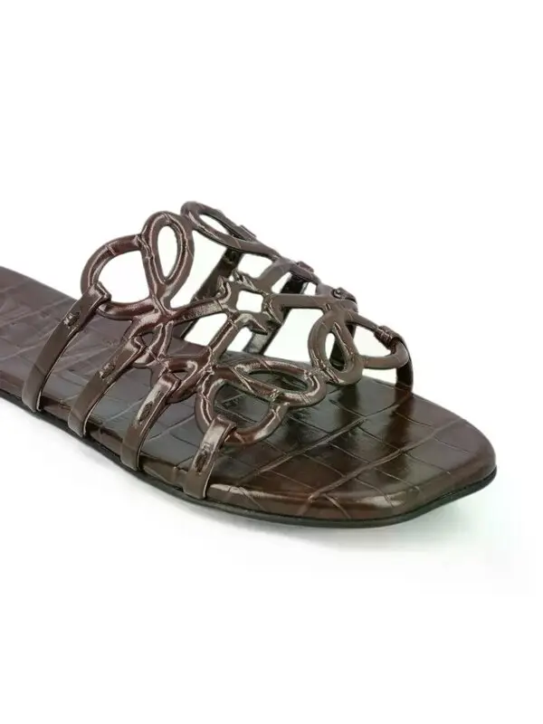 Loewe Petal Anagram Crocodile-effect Sandals