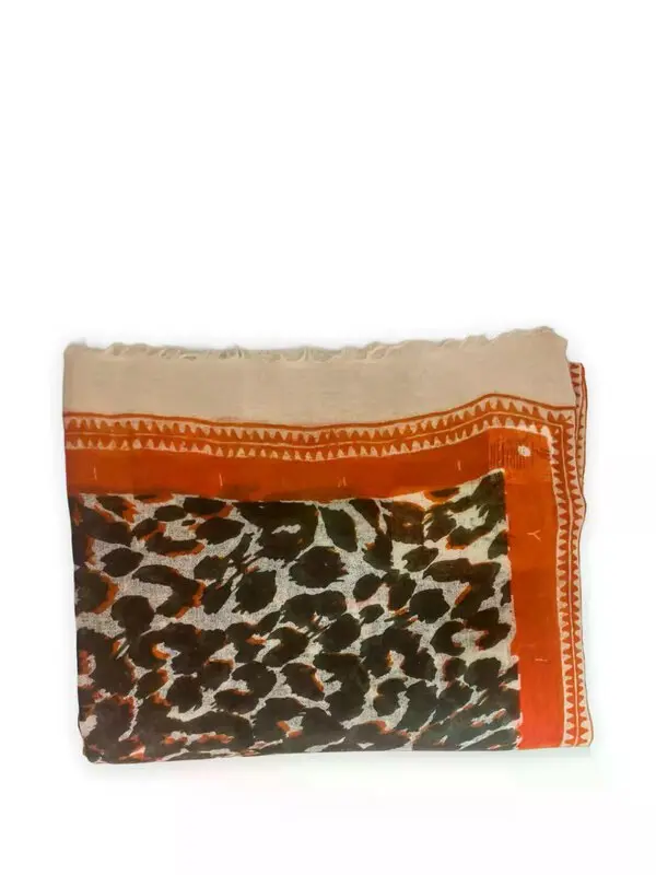 FRIENDLY HUNTING Leopard-print Frayed Scarf - Neutrals