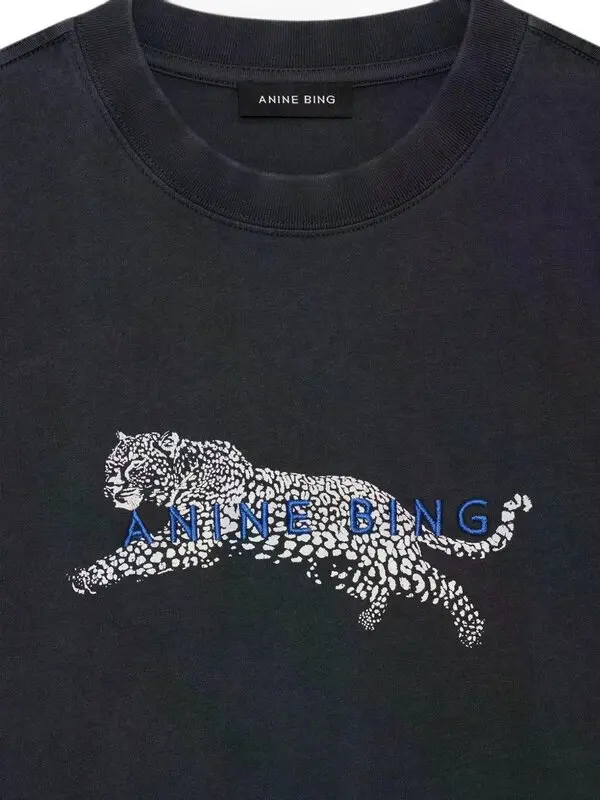 ANINE BING Beth Mini Dress Leopard Washed