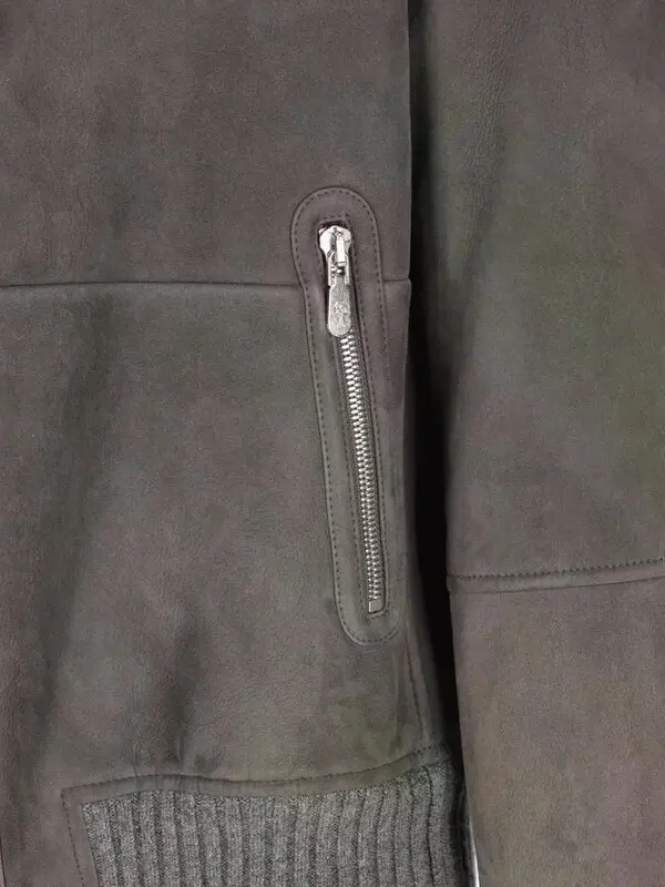 Brunello Cucinelli Shearling-trim Ribbed Jacket