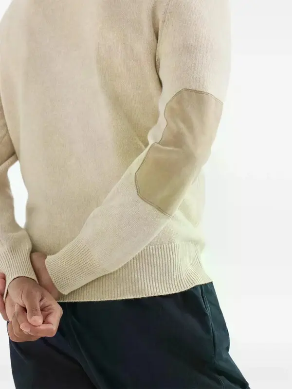 Brunello Cucinelli Cashmere Knit Polo With Suede Collar