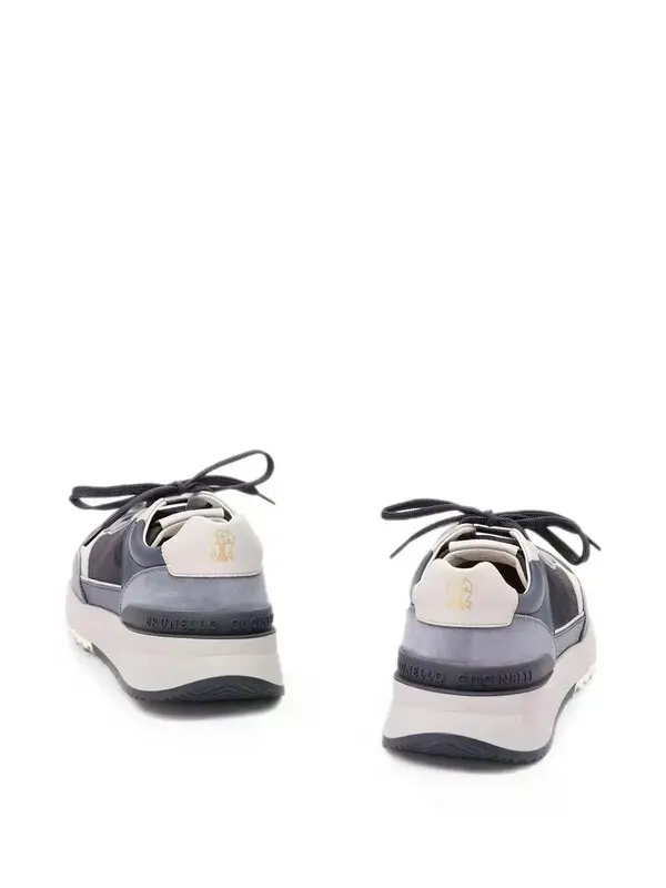 Brunello Cucinelli Panelled Leather Sneakers - Blue