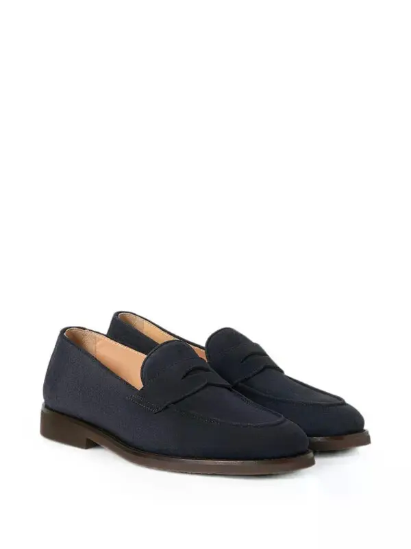 Brunello Cucinelli Suede Penny Loafers