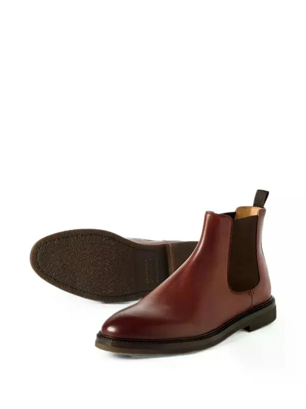 Brunello Cucinelli Waxed Calfskin Chelsea Boots