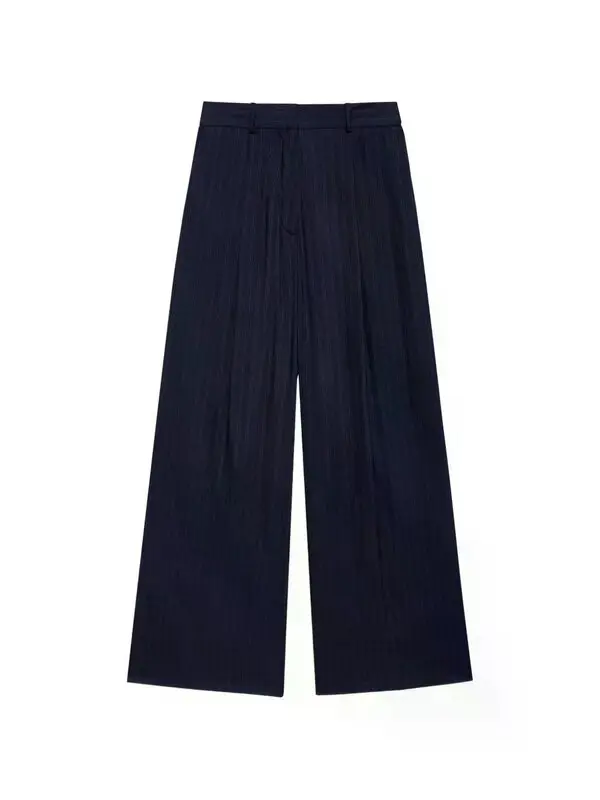 ANINE BING Paola Trousers Navy Pinstripe - Blue