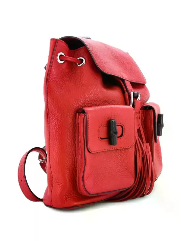 Gucci Bamboo Tassel Leather Medium Backpack