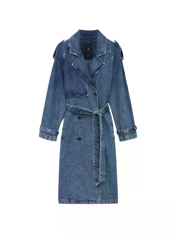 ANINE BING Rickie Maxi Trench Coat - Blue