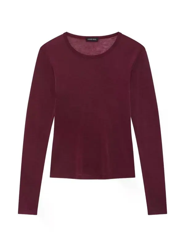 ANINE BING Sylvie Long-sleeve T-shirt Fig - Red