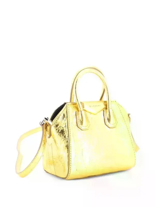 Givenchy Antigona Bag Leather Micro Crossbody Bag - Gold