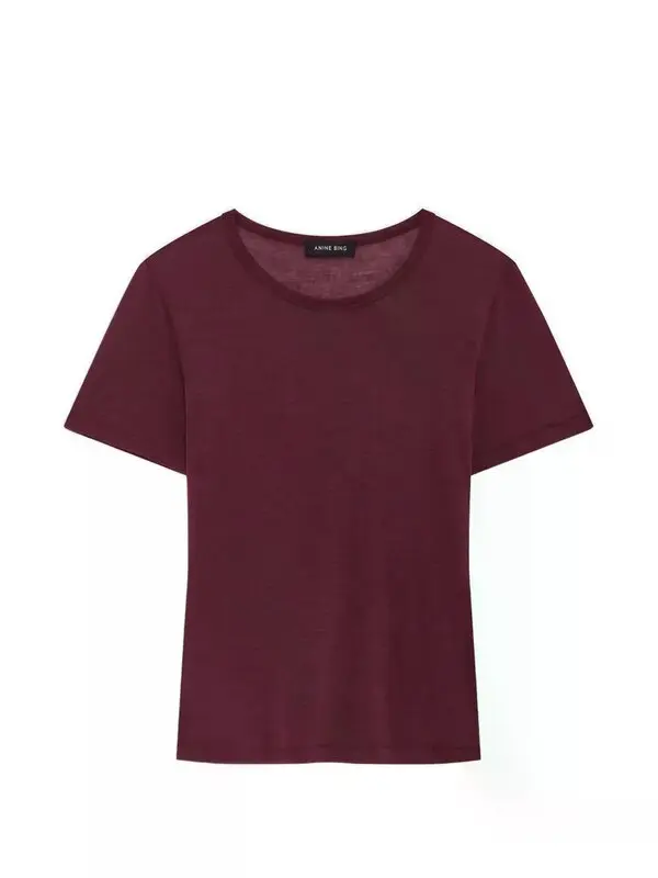 ANINE BING Sylvie Sheer Jersey T-shirt - Red