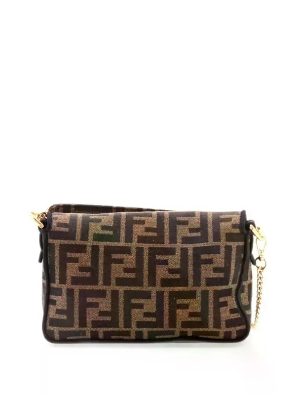Fendi Baguette Nm Bag Zucca Canvas Mini Crossbody Bag - Brown