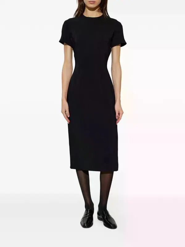 JIL SANDER Cady Short Sleeve Midi Dress - Black