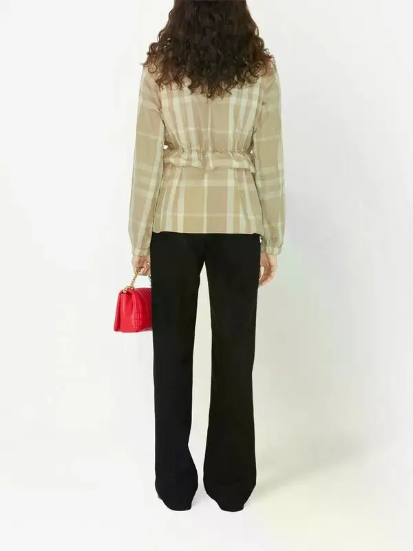 Burberry Funnel-neck Check Jacket
