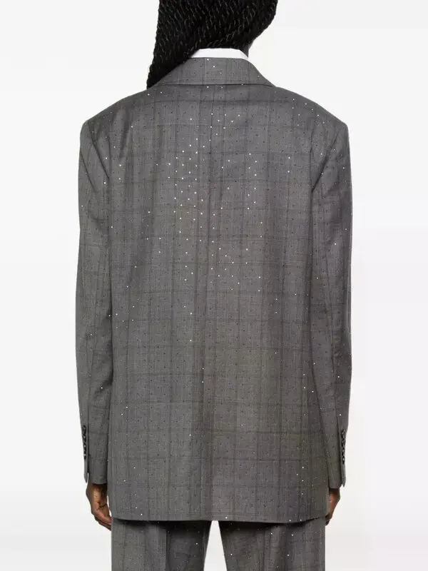 Sandro Crystal-embellished Checked Blazer