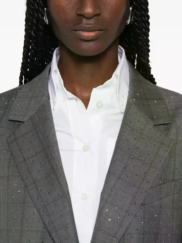 Sandro Crystal-embellished Checked Blazer