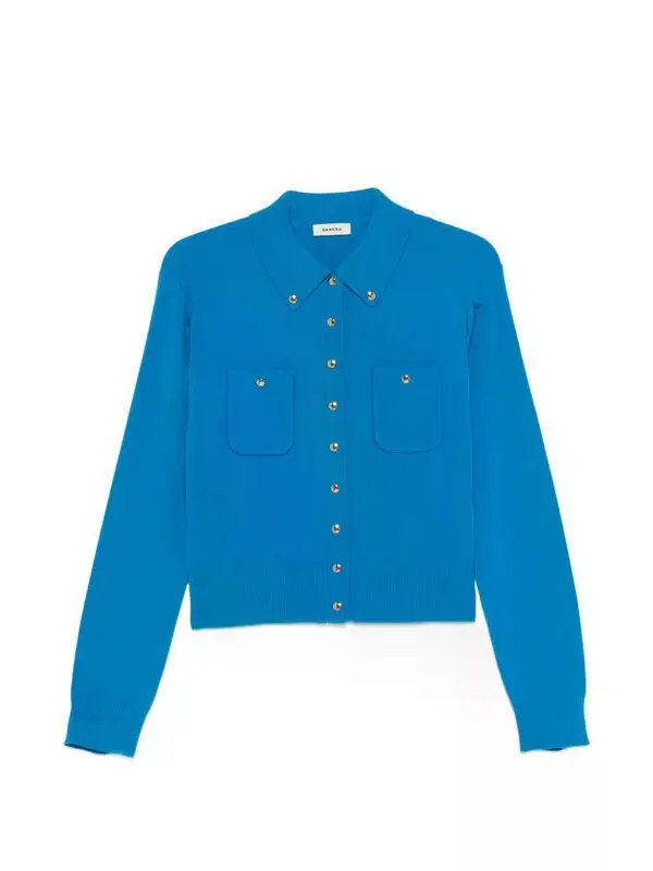 Sandro Button-down Shirt-collar Cardigan - Blue