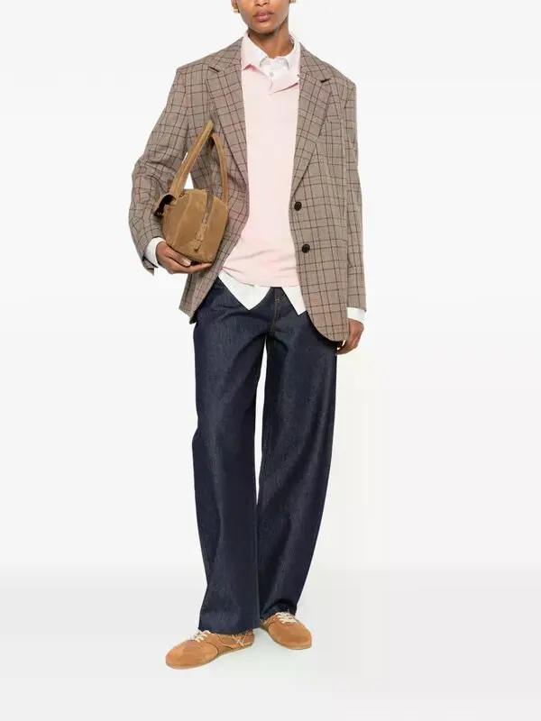 Sandro Checked Oversized Blazer