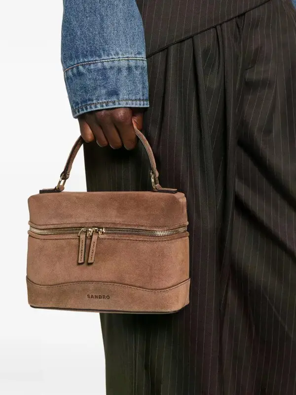 Sandro City Leather Mini Bag - Brown