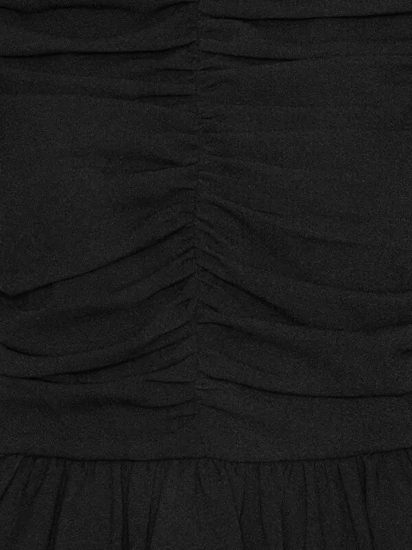 ROTATE BY BIRGER CHRISTENSEN Ruched Puff-sleeve Top - Black