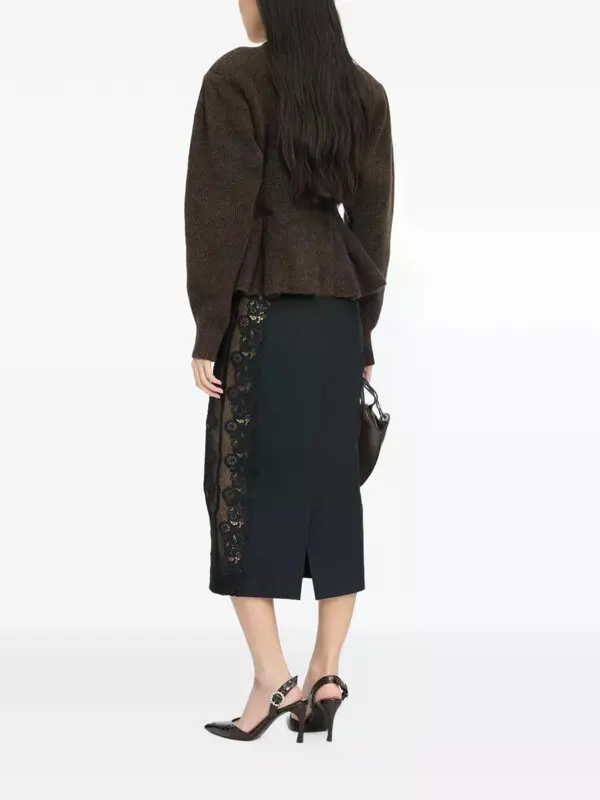 ROTATE BY BIRGER CHRISTENSEN Lace-inserted Pencil Skirt