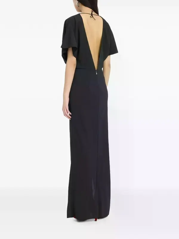 ROTATE BY BIRGER CHRISTENSEN Maxi Dress With Draping And Rose Detail