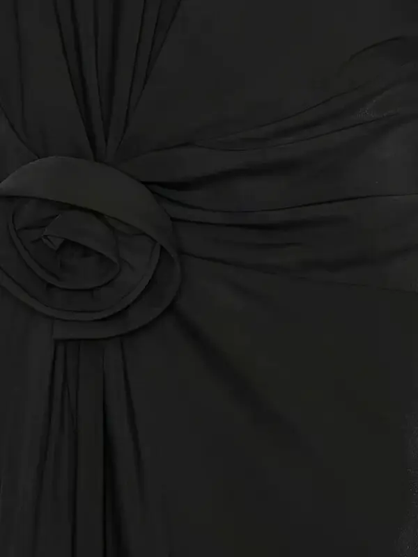 ROTATE BY BIRGER CHRISTENSEN Maxi Dress With Draping And Rose Detail