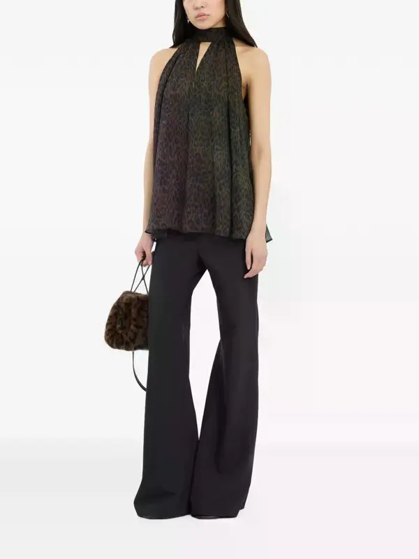 ROTATE BY BIRGER CHRISTENSEN Lace-trim Flared Trousers