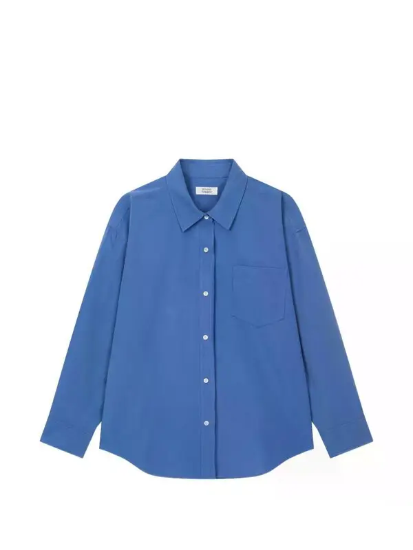 STUDIO TOMBOY Button-down Long-sleeve Cotton Shirt - Blue