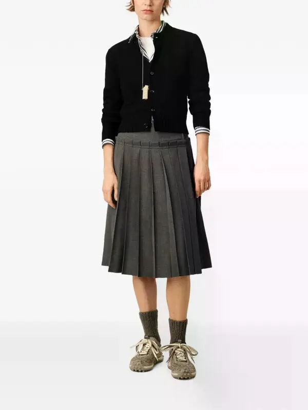 AMI Paris Crew Neck Cashmere Cardigan With De Coeur Embroidery