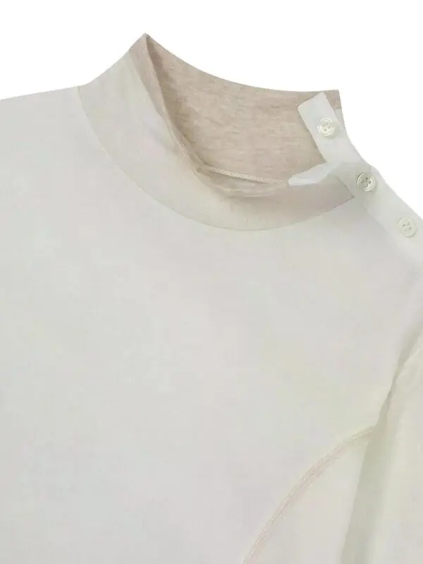 STUDIO TOMBOY Button-details High-neck Long-sleeve T-shirt