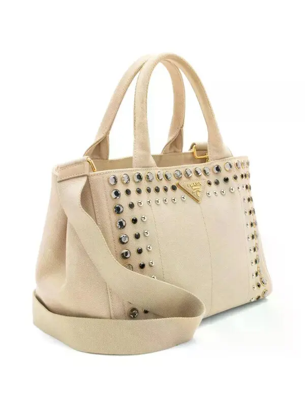 Prada Canapa Crystal-embellished Tote Bag