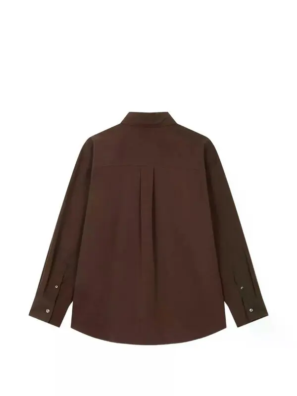 STUDIO TOMBOY Chest-pocket Button-down Cotton Shirt - Brown