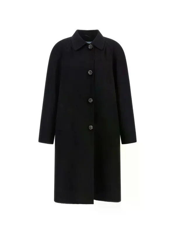 Prada Button-up Single-breasted Coat - Black