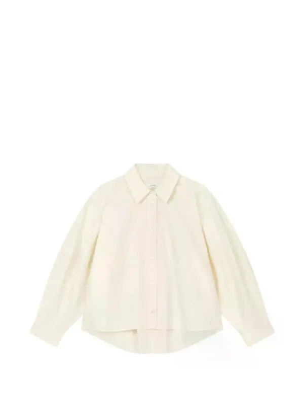 STUDIO TOMBOY Raglan-sleeve Button-down Cotton Shirt - Neutrals