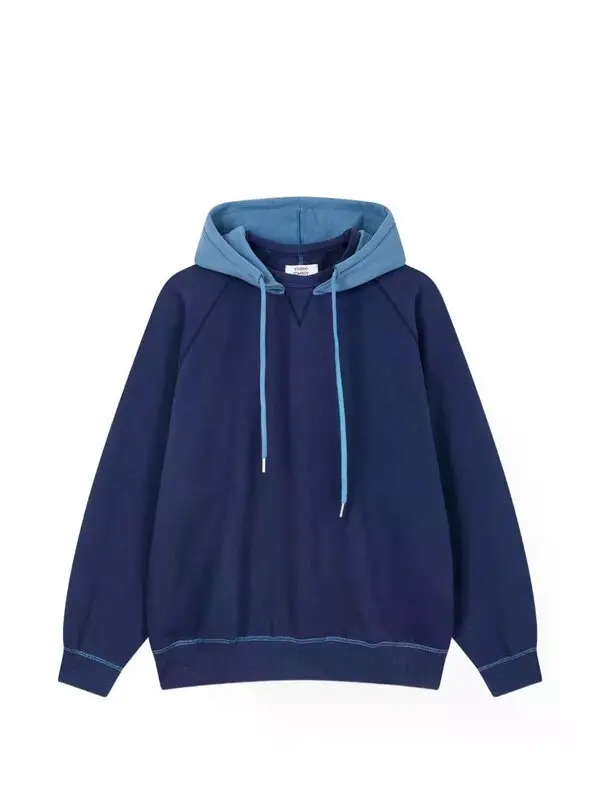 STUDIO TOMBOY Contrast-hood Raglan-sleeve Hoodie - Blue
