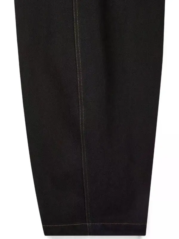 STUDIO TOMBOY Contrast-stitch Cotton Trousers - Black