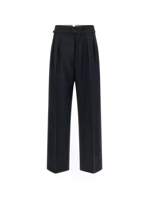 Prada Belted Pleated Trousers - Blue